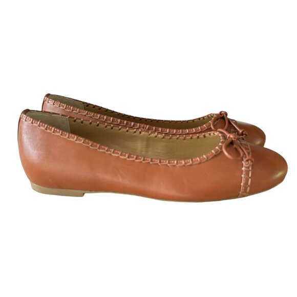 Talbots | Shoes | Talbots Blair Stitch Nappa Ballet Flats Cognac ...